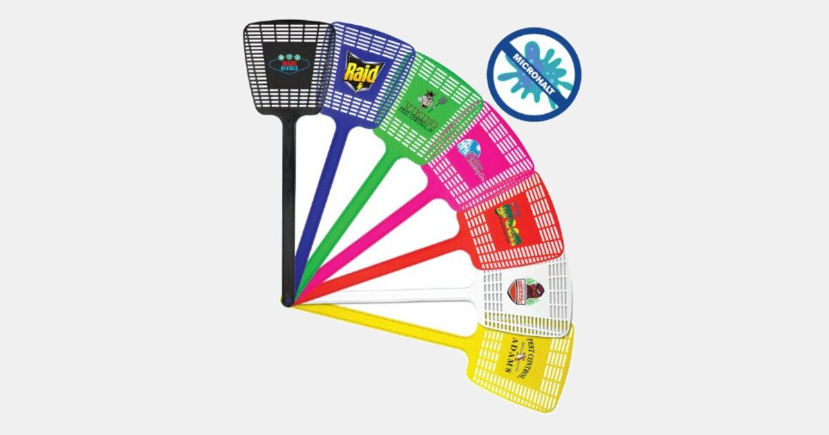 Custom Imprinted MicroHalt(TM) Mega Fly Swatter, Full Color with your ...