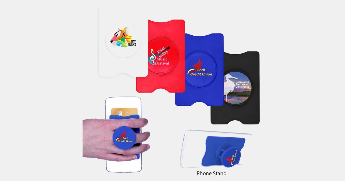 Custom Imprinted RFID Stand-Out Phone/Card Holder Full Color with your ...