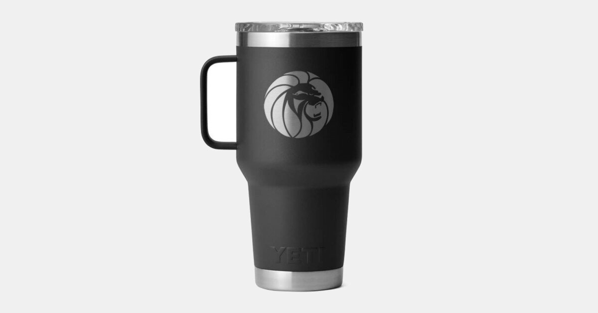 Custom Laser Engraved Yeti Rambler 30oz with your logo | MiniThrowBalls.com