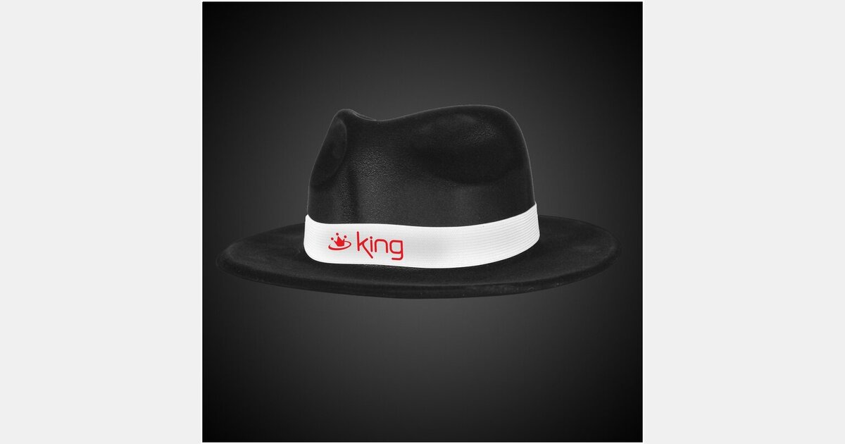 Custom Printed Black Velour Fedora Gangster Hat with your logo ...