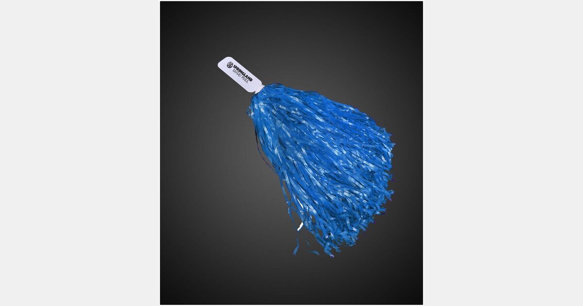 Custom Printed Blue Plastic Pom Pom 16" with your logo | MiniThrowBalls.com