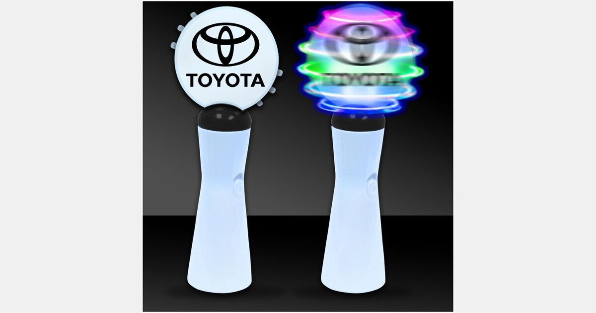 Custom Printed LED Coin Spinner Wand 9" with your logo | MiniThrowBalls.com
