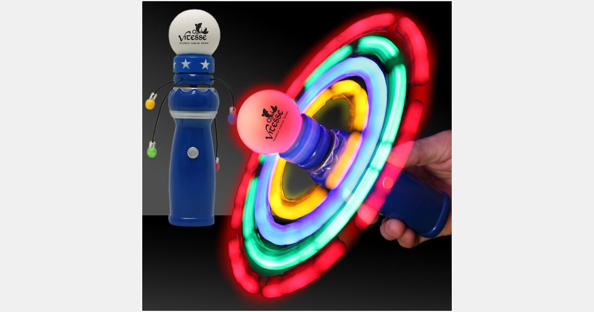 Custom Printed LED Light Up Glow Galaxy Spinner Wand with your logo ...