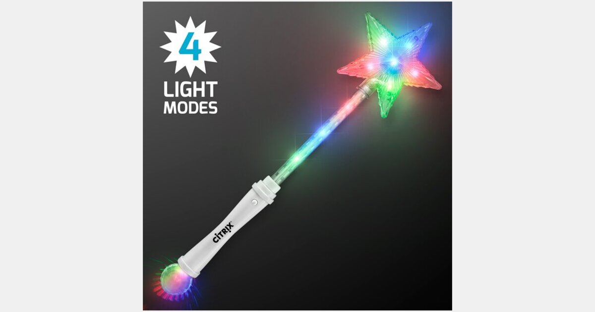 Custom Printed LED Super Star Wands with your logo | MiniThrowBalls.com