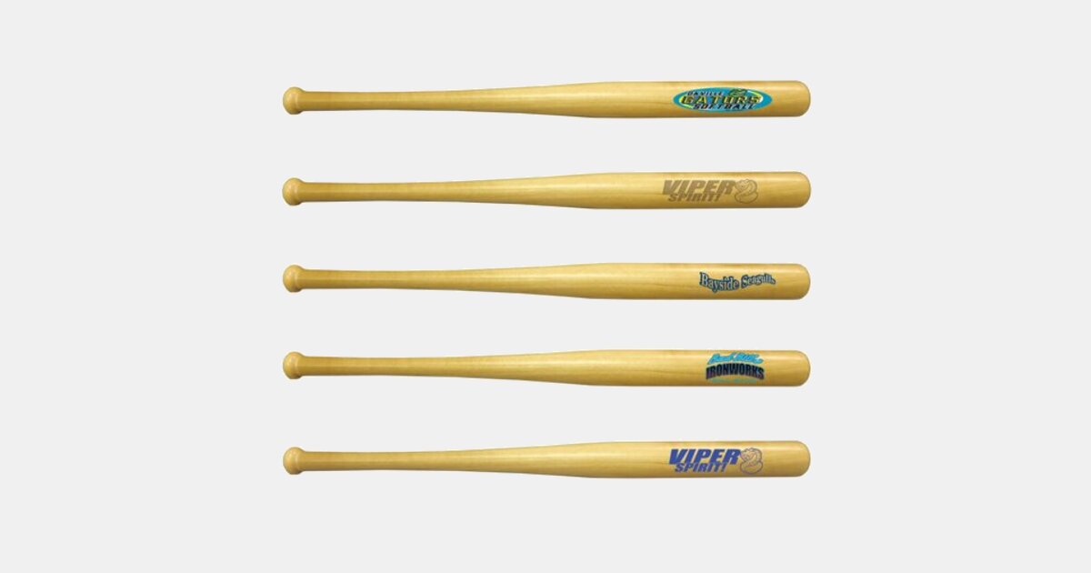 Custom Printed Mini Baseball Bat - 18" with your logo | MiniThrowBalls.com
