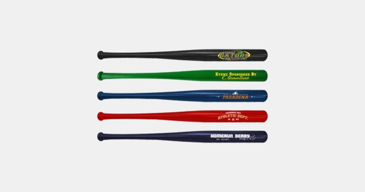 Custom Printed Mini Wooden Baseball Bat Colors - 18" with your logo ...