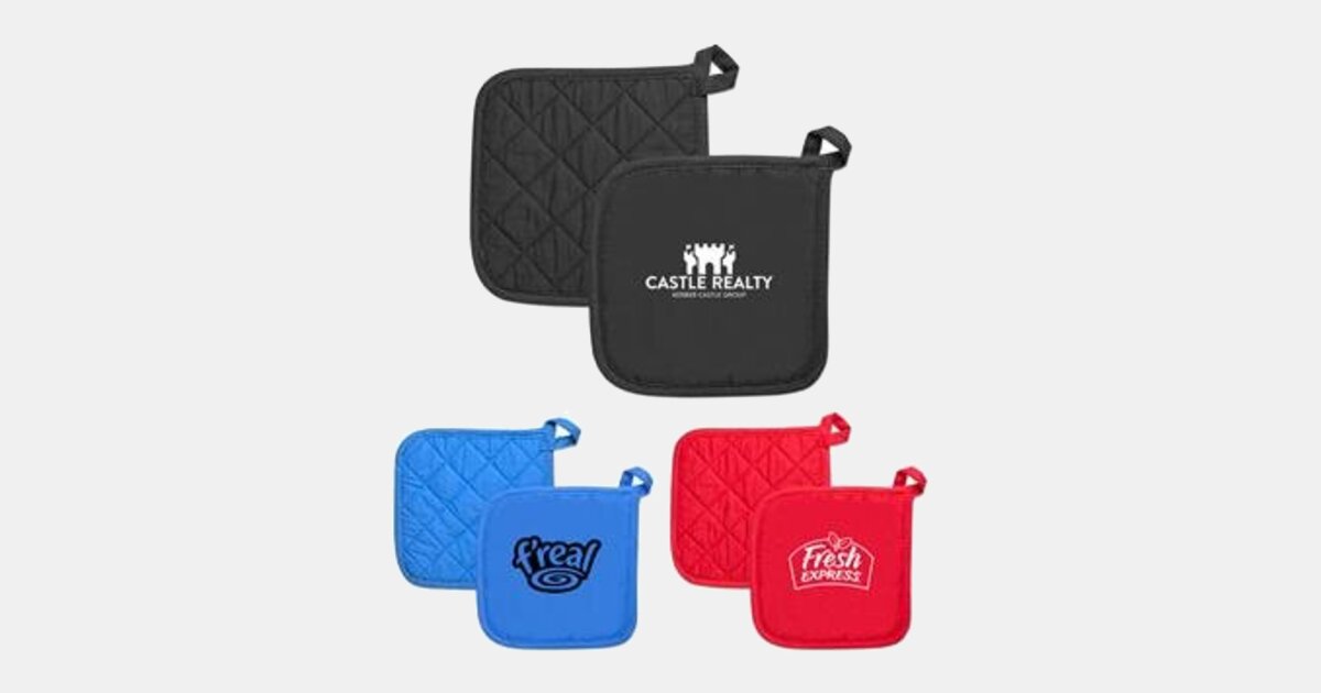 Custom Printed Pot Holder with your logo | MiniThrowBalls.com