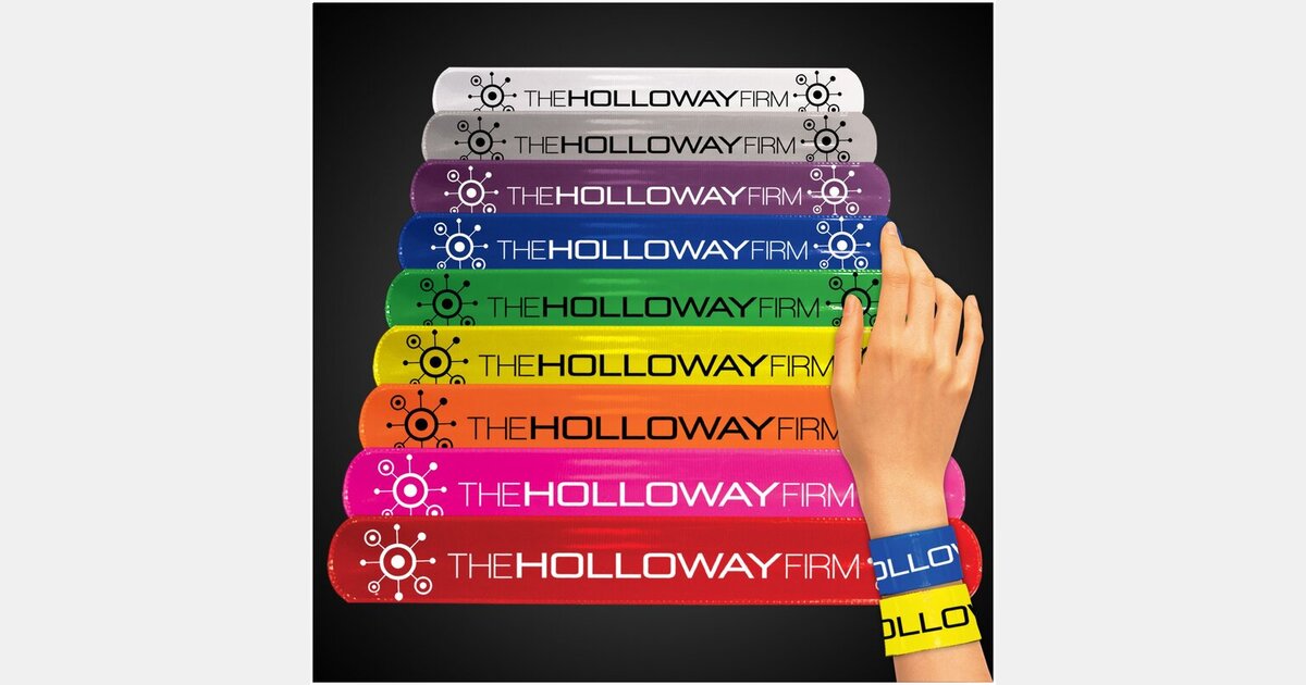 Custom Printed Slap Bracelet 8 3/4 inch with your logo | MiniThrowBalls.com
