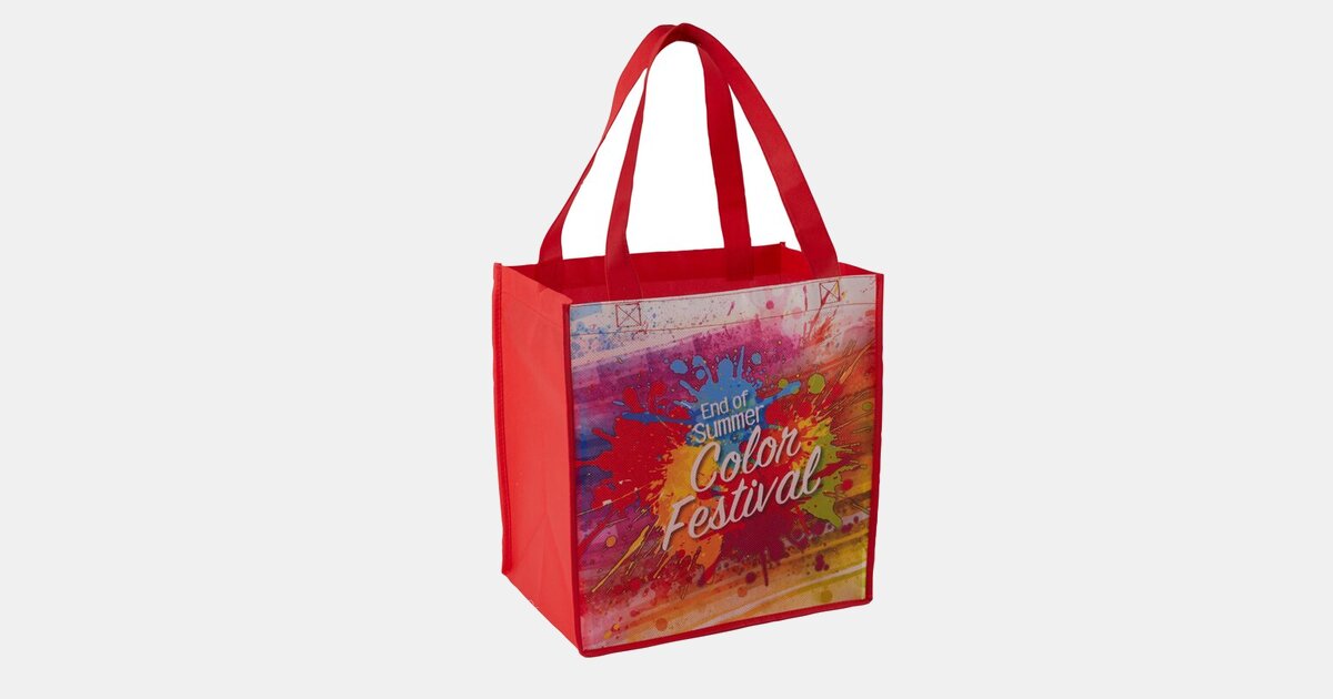 Custom Printed Sublimated Non-Woven Grocery Tote Bag with your logo ...