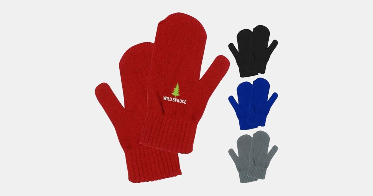 Custom Printed Dasher Mittens Set with your logo | MiniThrowBalls.com
