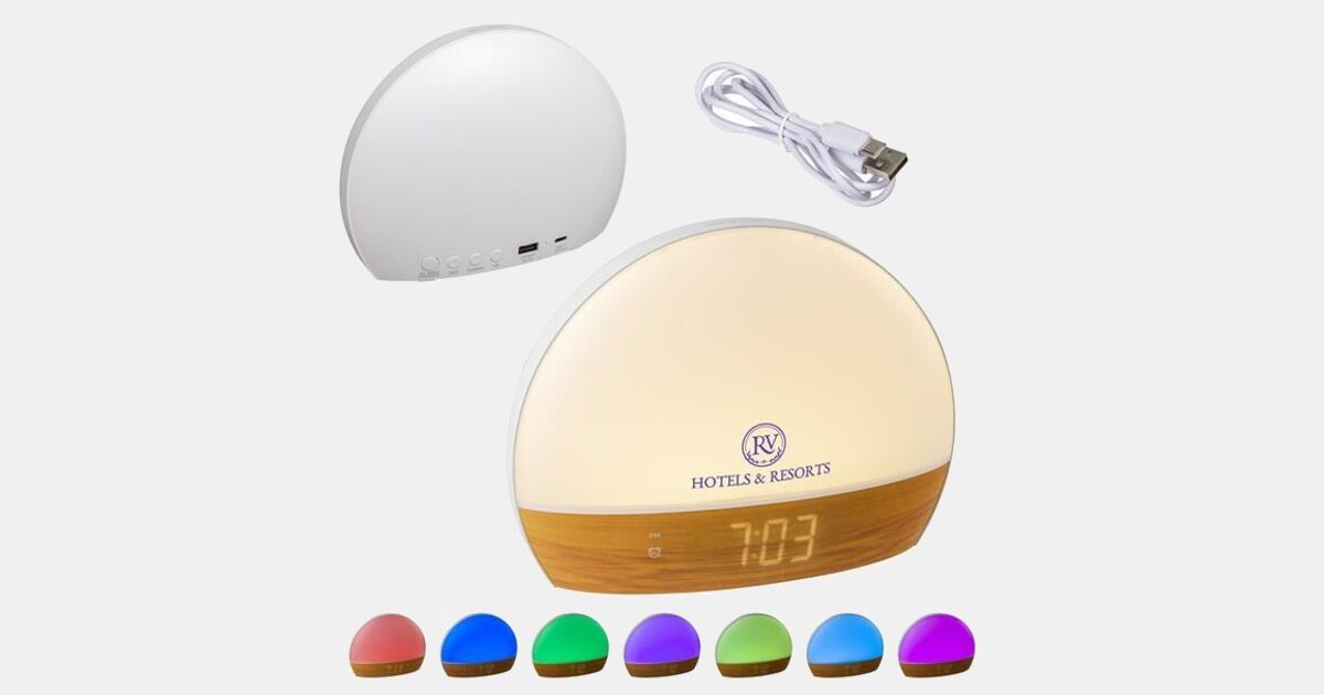 Daybreak Digital Alarm Clock With Sunrise Simulation with your logo ...