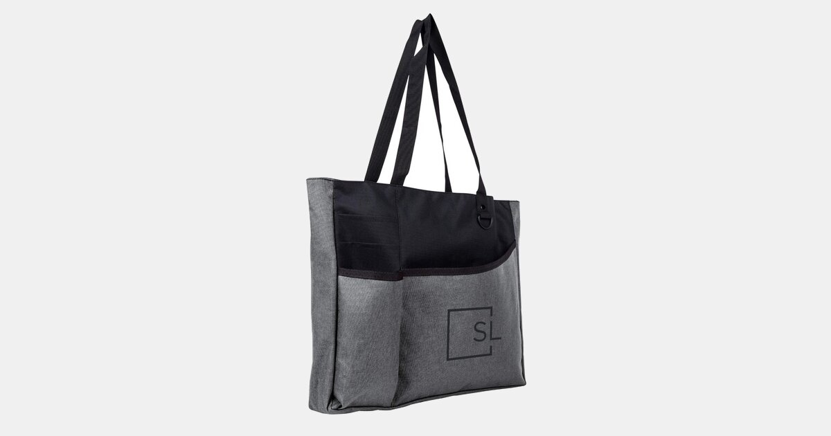 Custom Printed Delegate Heathered Tote Bag with your logo | MiniThrowBalls.com