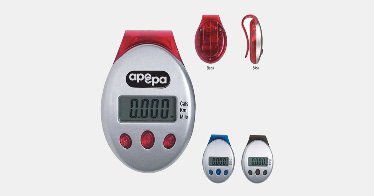Deluxe Multi-Function Pedometer with your logo | MiniThrowBalls.com