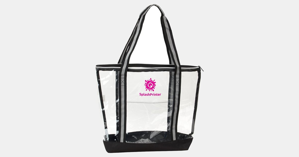 Custom Printed Diamond Clear Zippered Tote with your logo ...