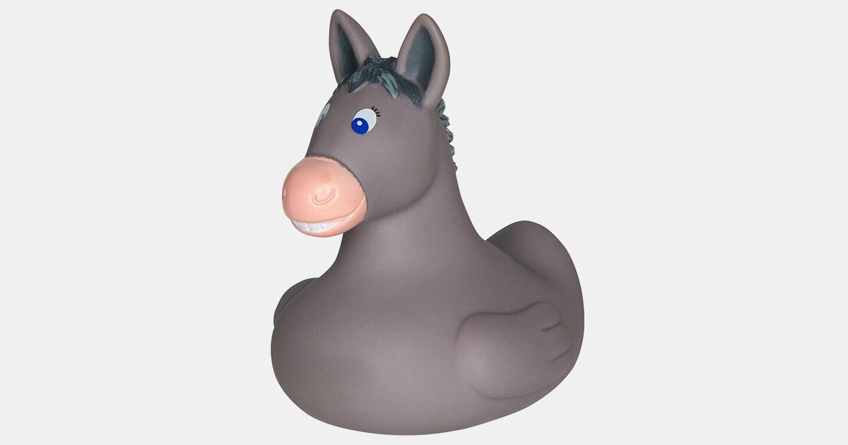 Promotional Donkey Rubber Duck with your logo | MiniThrowBalls.com
