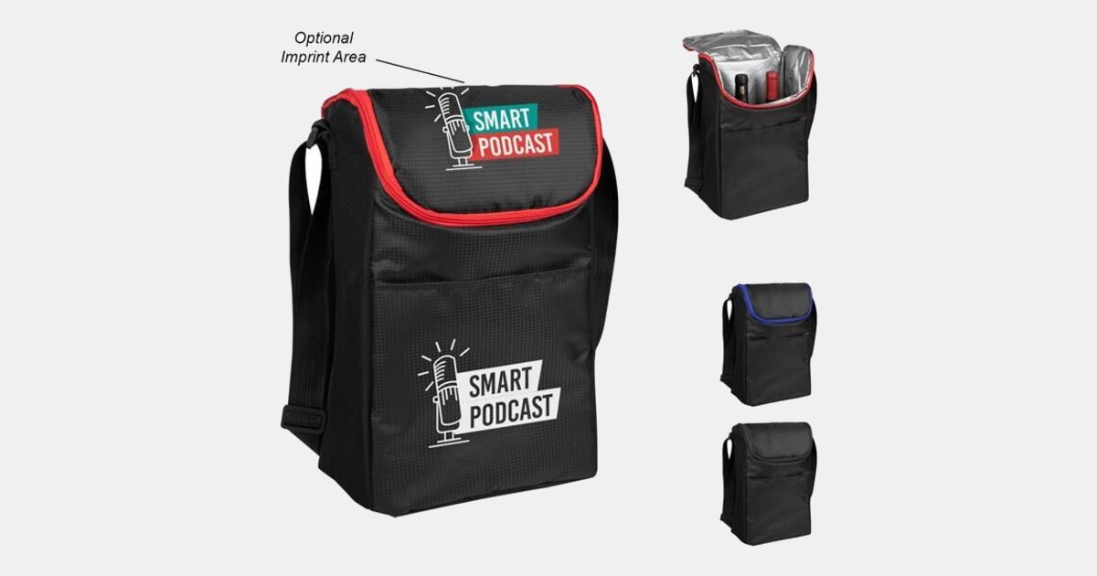 Double Bottle Beach Cooler with your logo | MiniThrowBalls.com