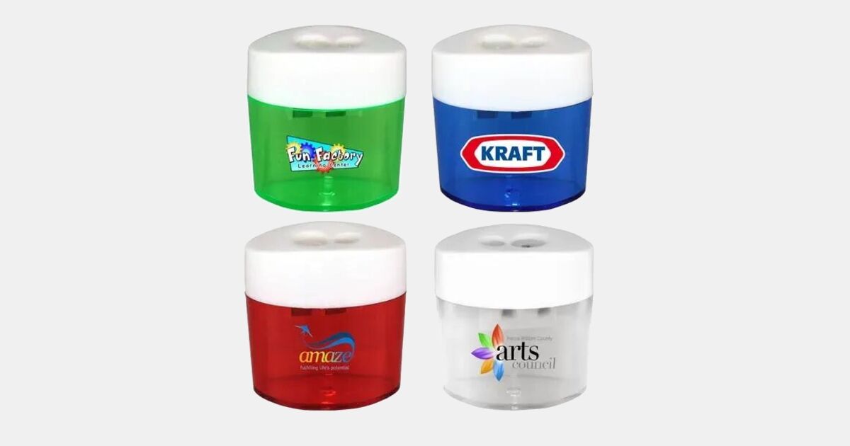 Custom Imprinted Dual Pencil Sharpener, Full Color with your logo ...