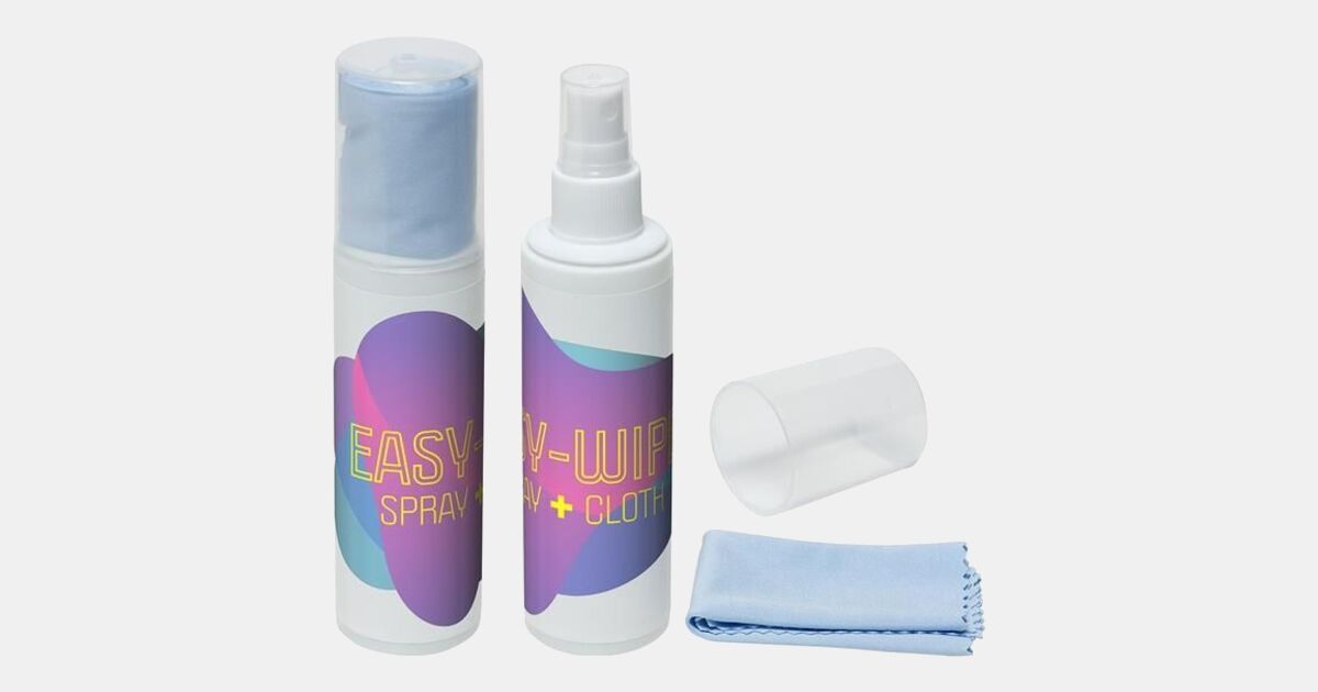 Marketing Easy-Wipe 3.4 Oz Cleaning Spray & Cloth with your logo ...