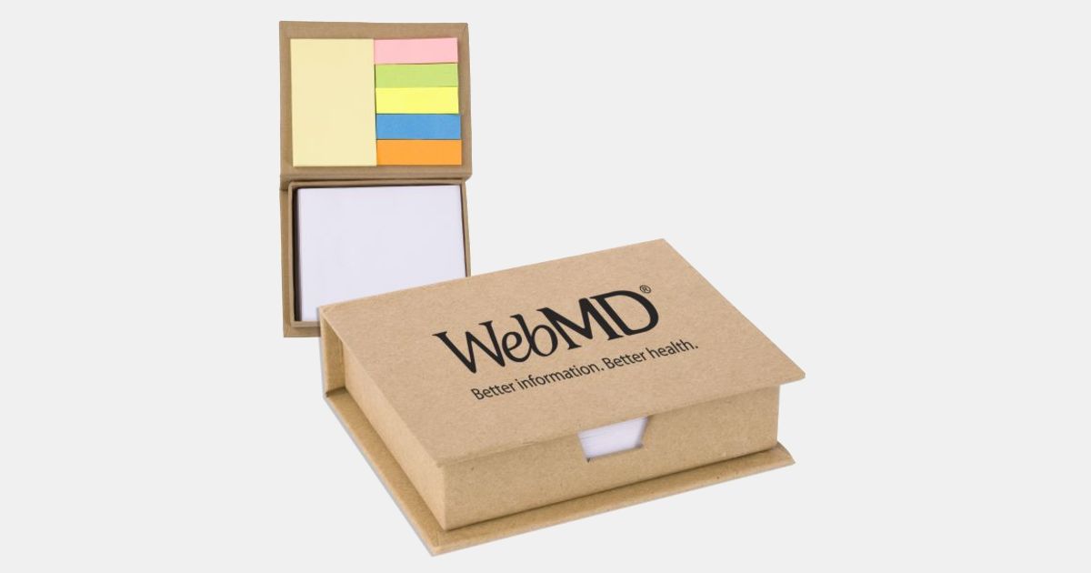 Eco/Recycled Custom Imprinted Sticky Note Memo Case | MiniThrowBalls.com