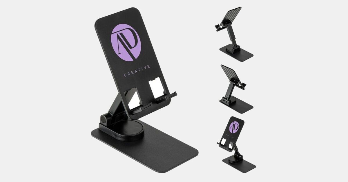 Custom Printed Ellipse 360 Degree Rotation Steel Phone Stand with your ...
