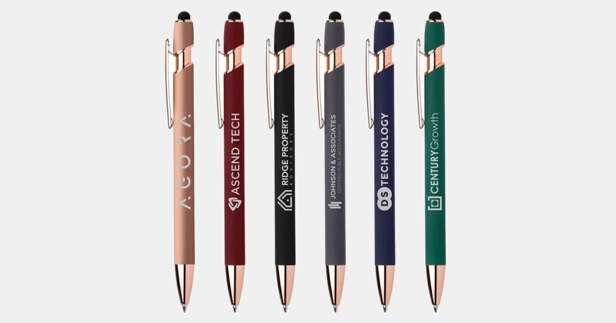 Laser Engraved Ellipse Softy Rose Gold Classic w/ Stylus with your logo ...