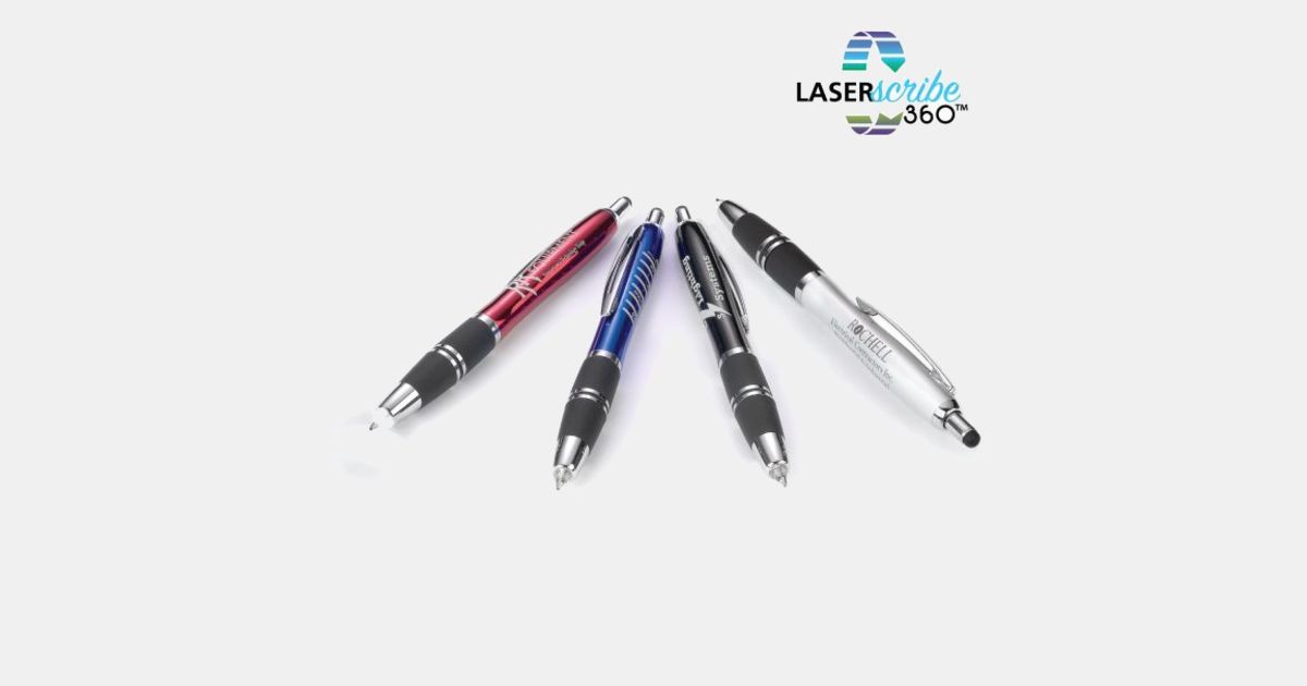Pen with Logo - Ellis Stylus | MiniThrowBalls.com