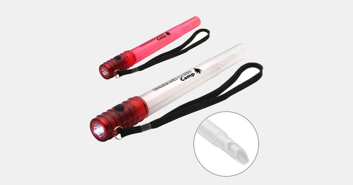 Marketing Emergency LED Glow Whistle with your logo | MiniThrowBalls.com