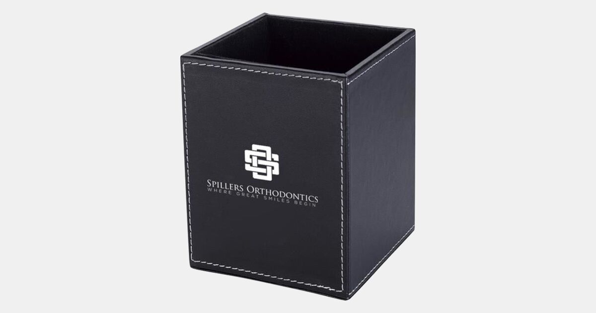 Custom Printed Executive Pen & Pencil Cup with your logo ...