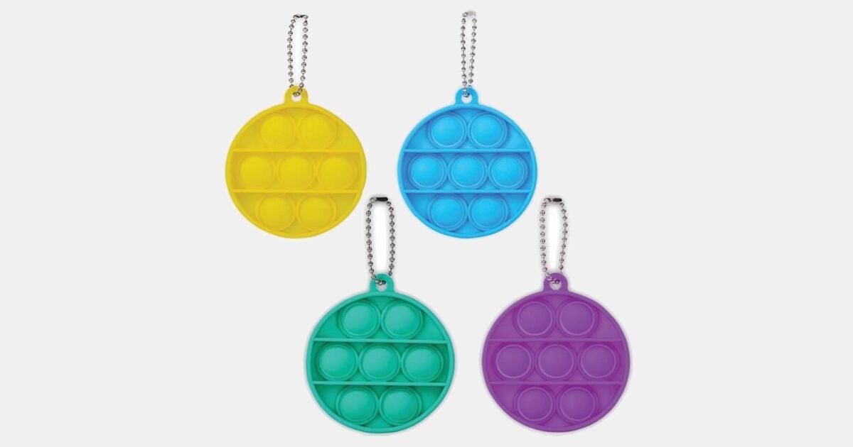 Fidget Popper Round Shape With Keychain with your logo | MiniThrowBalls.com