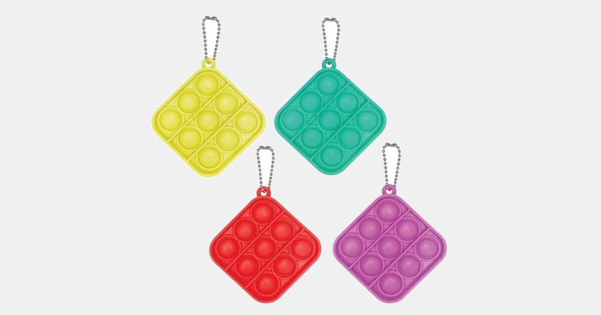 Fidget Popper Square Shape With Keychain with your logo ...
