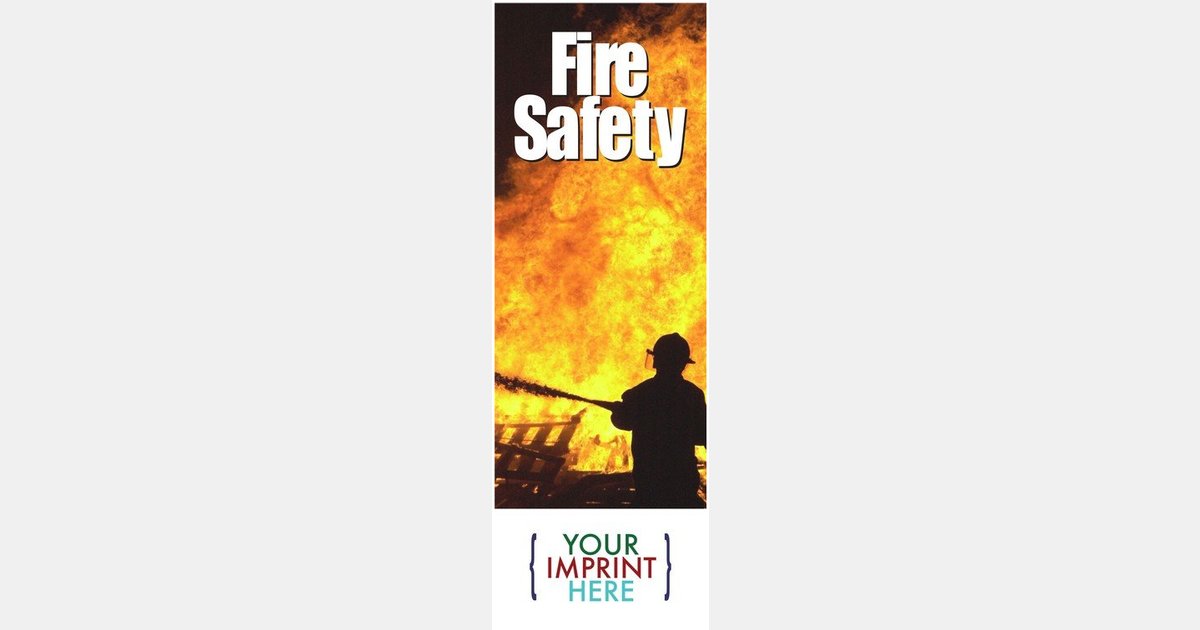 Fire Safety Bookmark USA Made with your logo | MiniThrowBalls.com