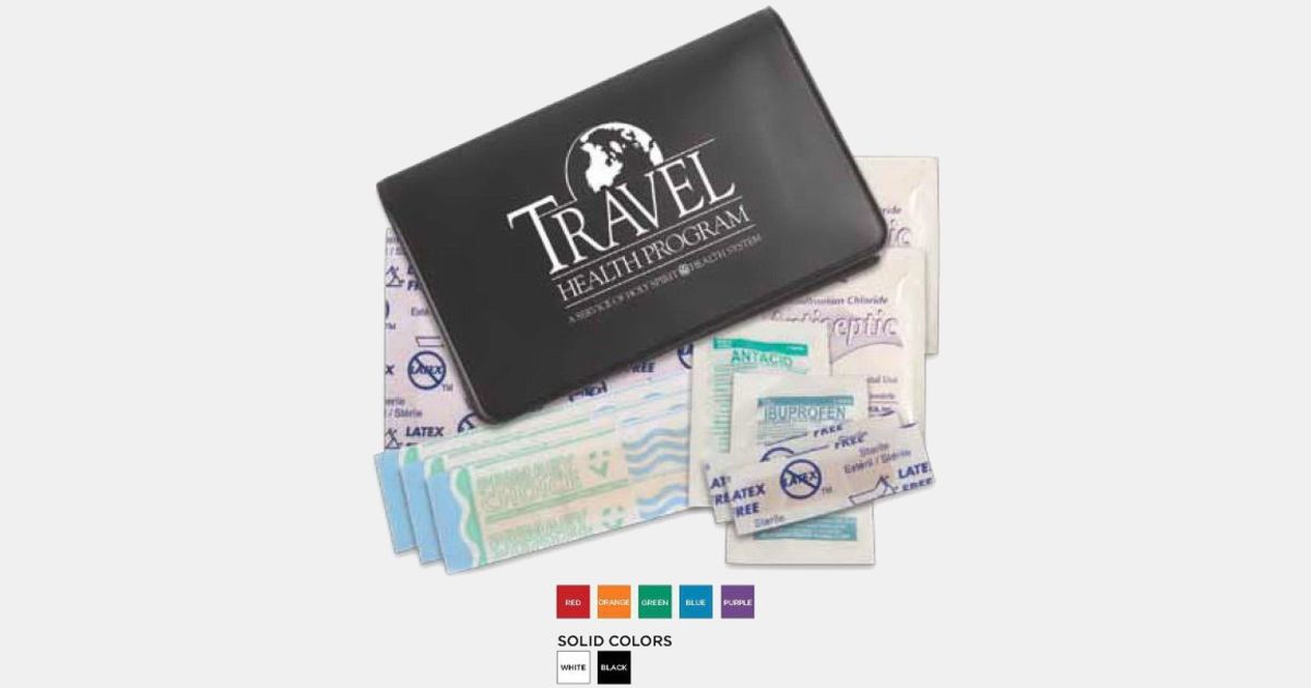 Custom Printed First Aid Traveler with your logo | MiniThrowBalls.com
