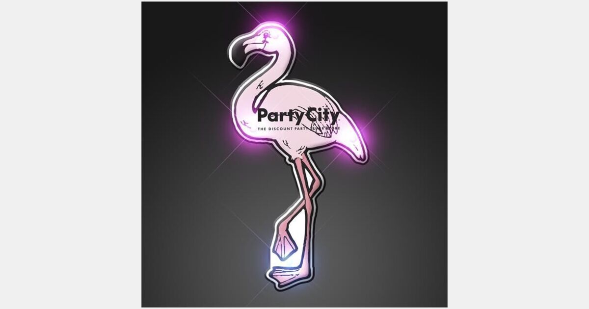 Flamingo Flashy Blinky Lights with your logo | MiniThrowBalls.com