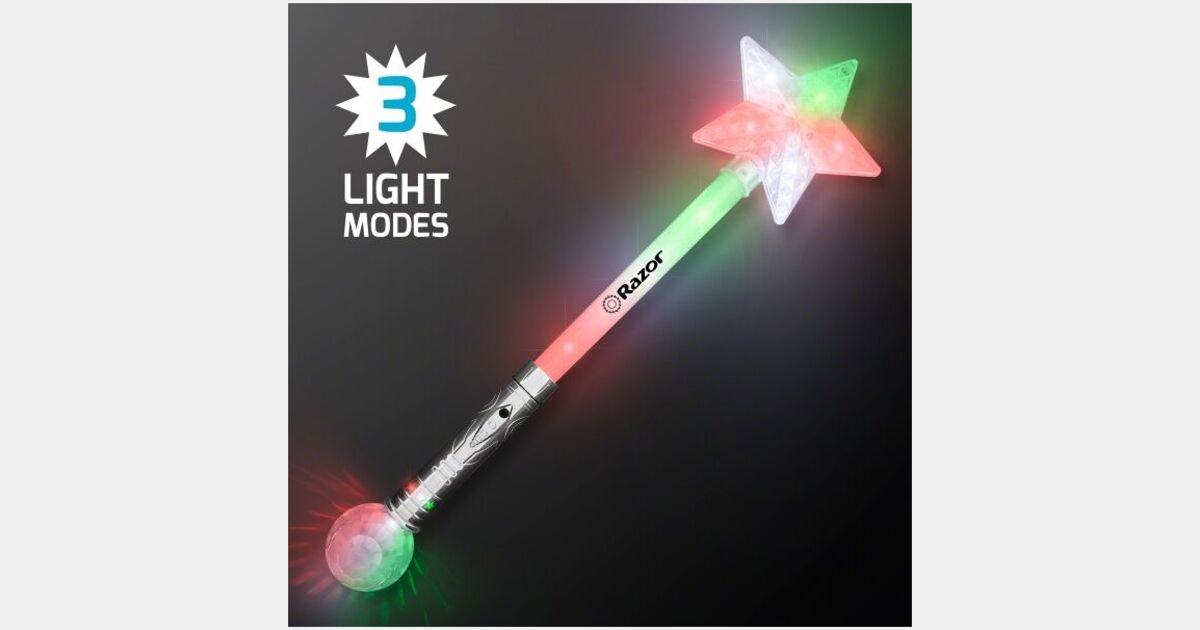 Custom Printed Flashing Lights Jumbo Star Wand with your logo ...