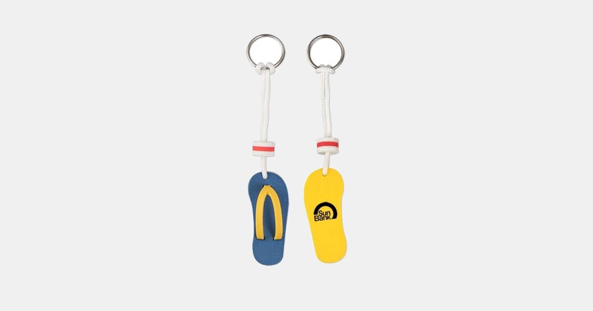 Flip Flop Floating Keychain with your logo | MiniThrowBalls.com