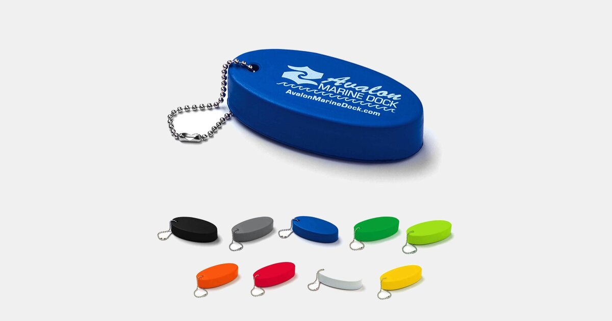 Floating Keychain with your logo | MiniThrowBalls.com