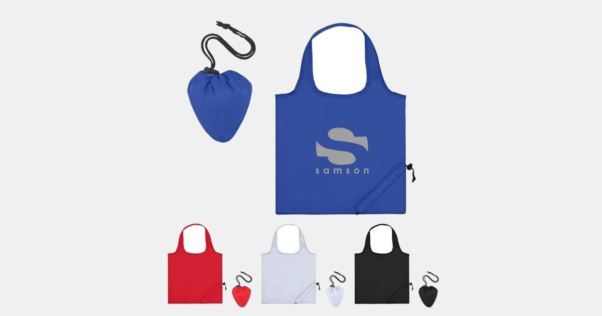 Custom Printed Foldaway Tote Bag With Antimicrobial Additive with your ...