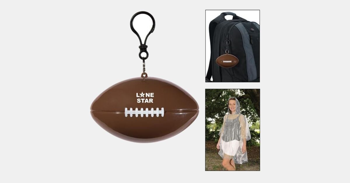 Custom Printed Football Fanatic Poncho with your logo | MiniThrowBalls.com