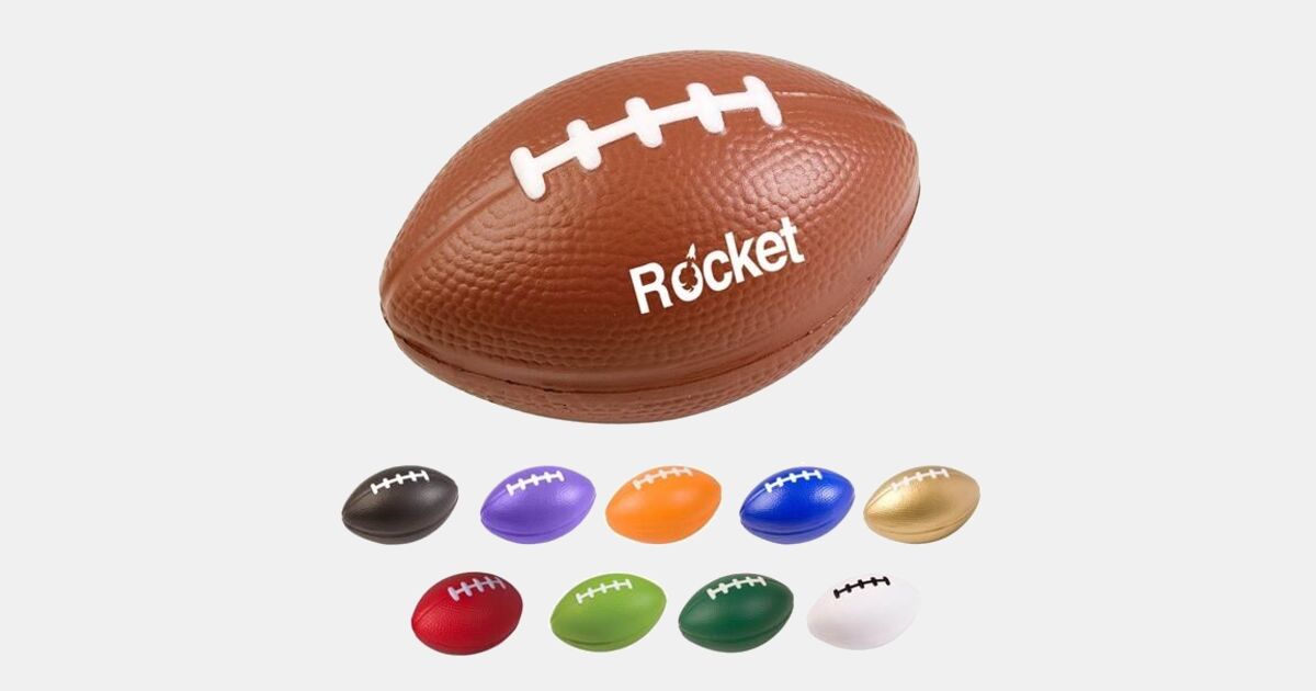Custom Printed Stress Football 3" with your logo | MiniThrowBalls.com