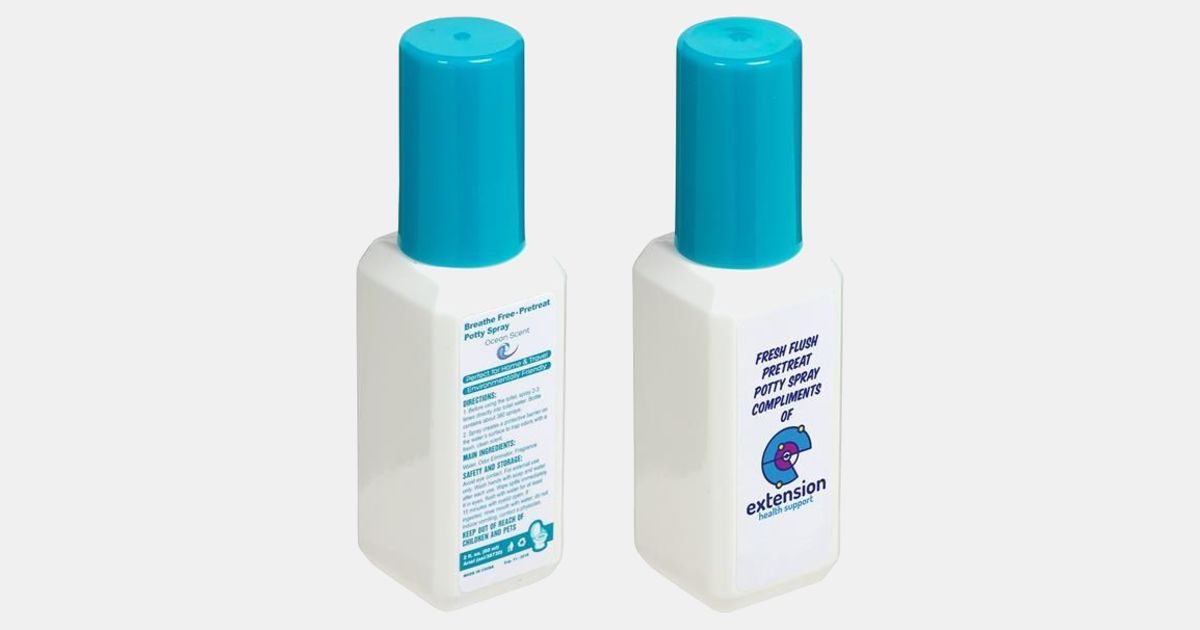 Custom Fresh Flush Pretreat Potty Spray with your logo | MiniThrowBalls.com