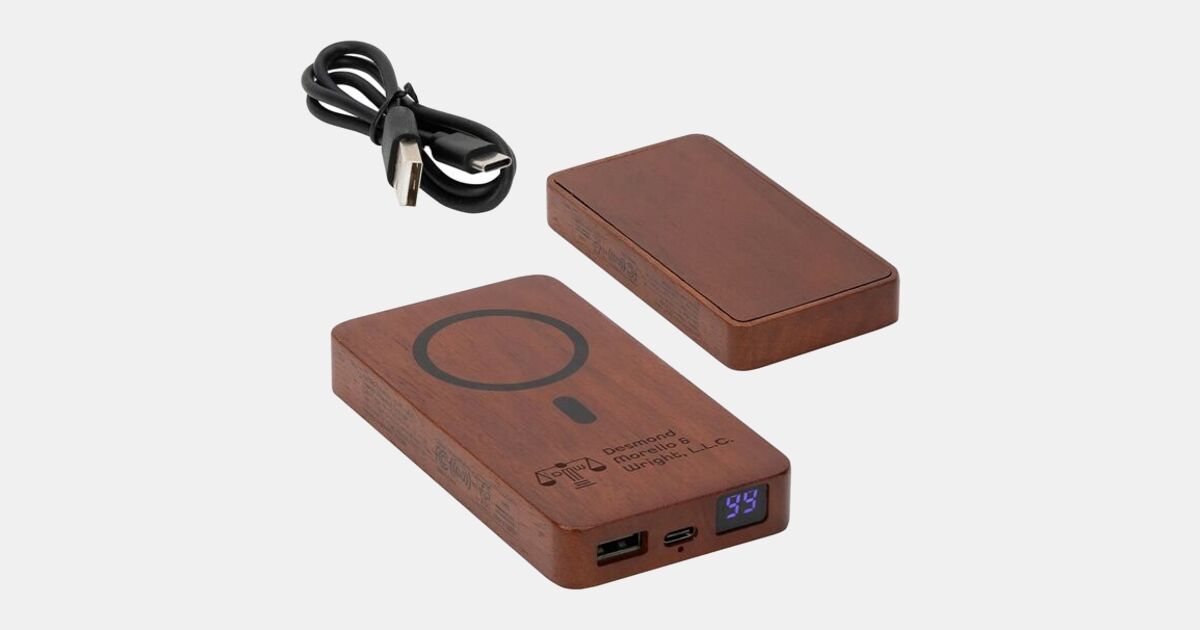 Custom Printed FSC 5000mAh Power Bank w/ 15W Magnetic Charger with your ...