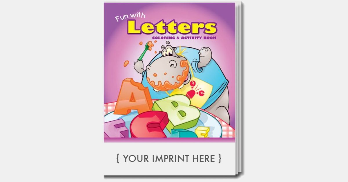 Fun With Letters Coloring Book USA Made with your logo | MiniThrowBalls.com