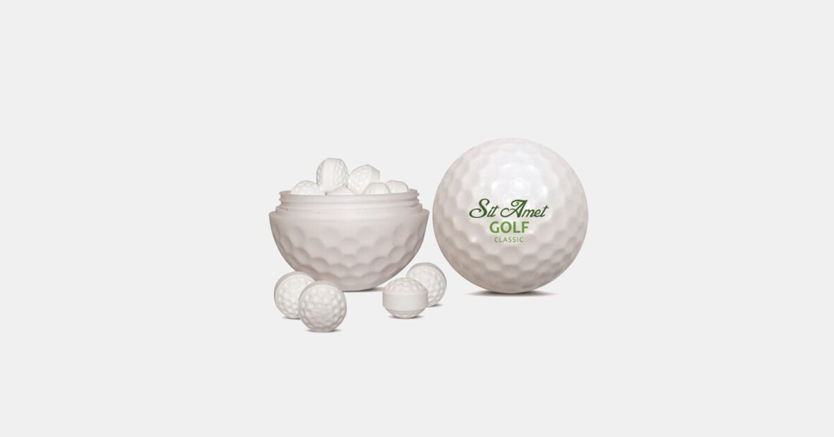 Golf Ball Sweets Container filled with Mints USA Made with your logo ...