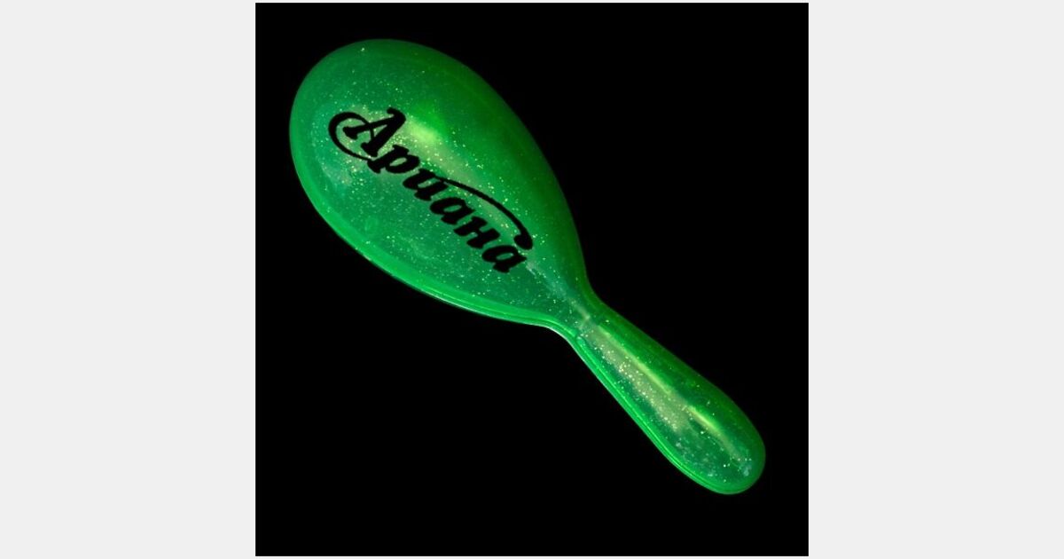 Custom Printed Green Plastic Glitter Maraca 7" with your logo ...