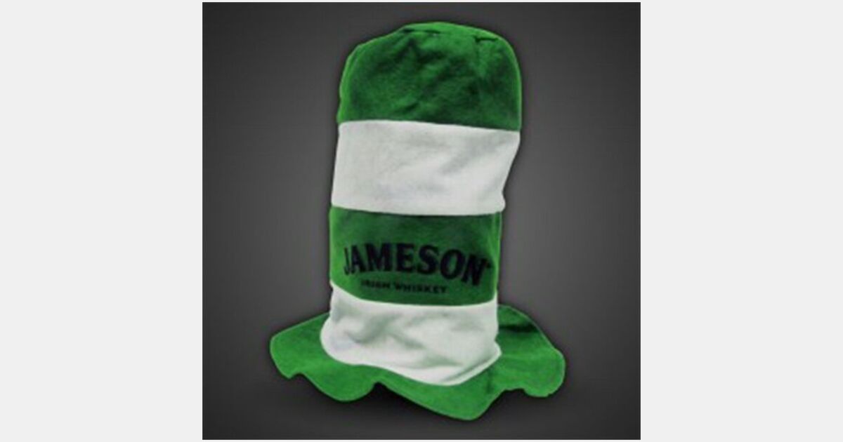 Custom Printed Green & White Striped Stove Pipe Top Hat with your logo ...