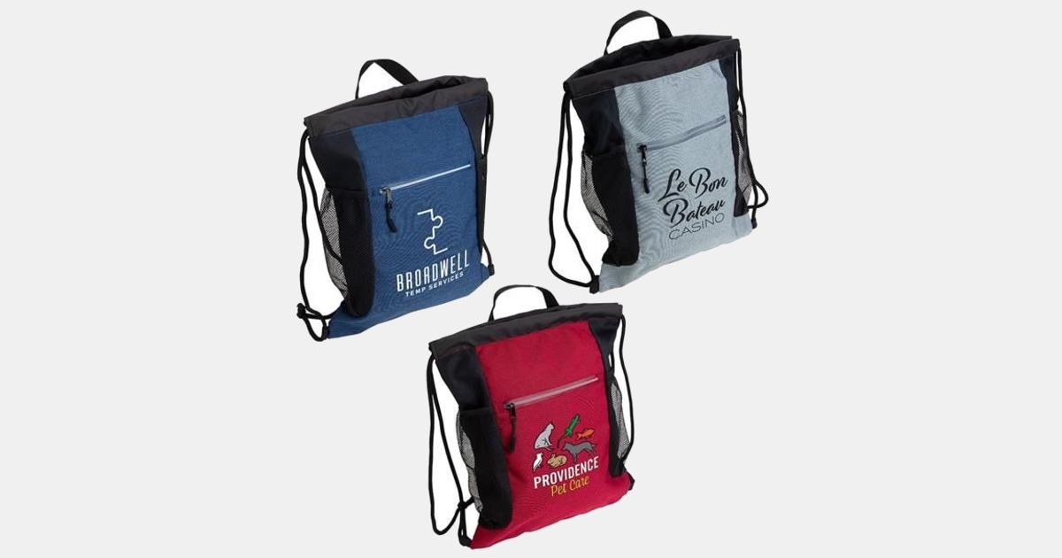 Custom Greystone String Backpack with your logo | MiniThrowBalls.com