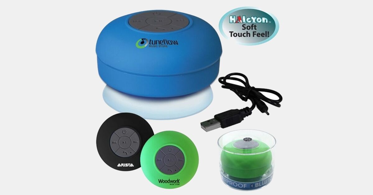 Custom Imprinted Halcyon (R) Waterproof Wireless Speaker with your logo ...