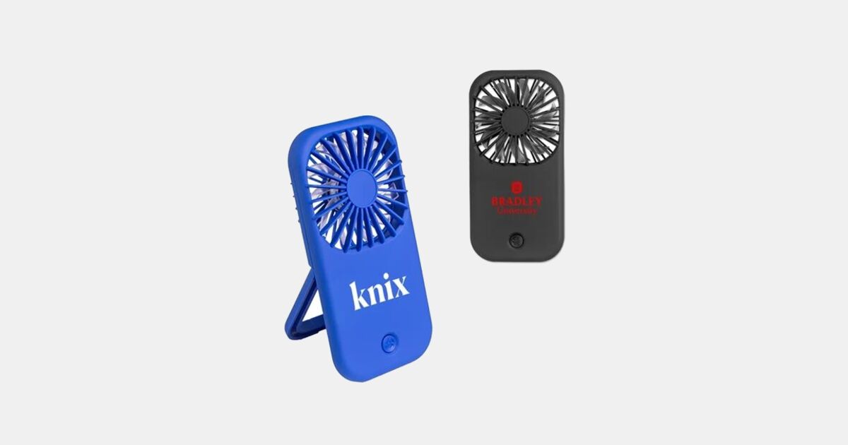 Custom Imprinted Hand Held Fan with your logo | MiniThrowBalls.com