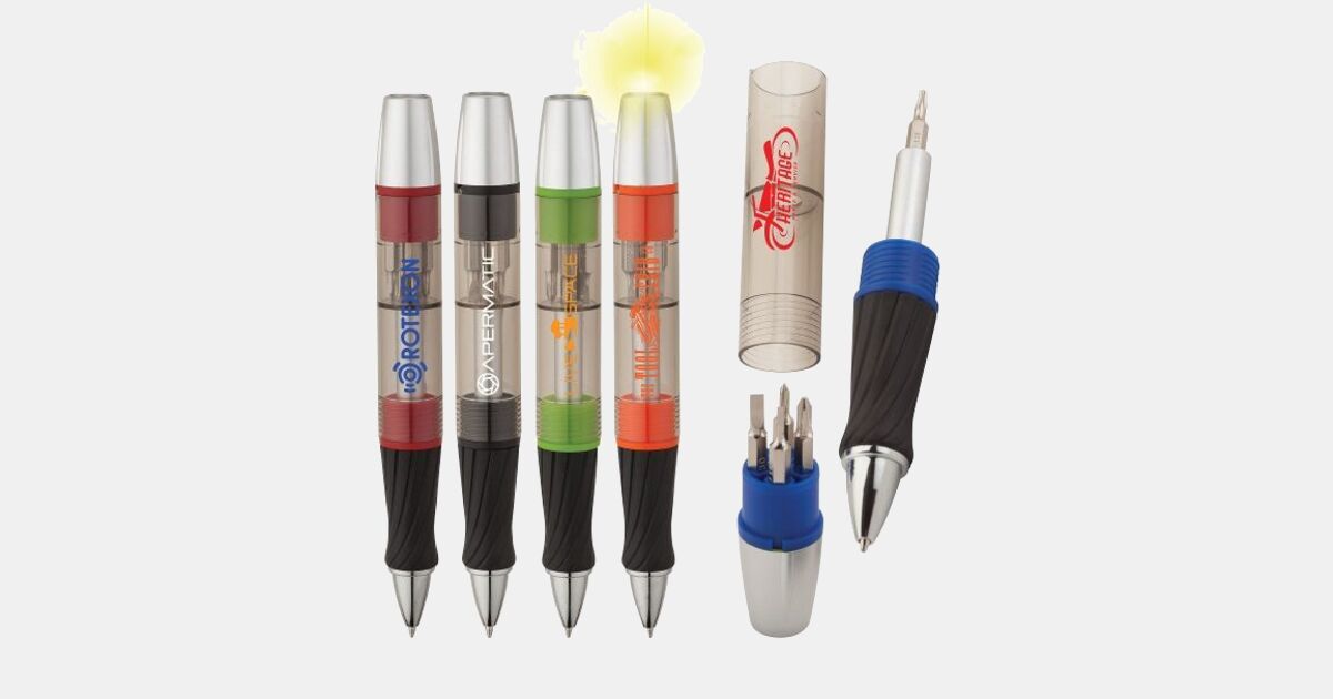 Handy Pen 3-In-1 Tool Pen with your logo | MiniThrowBalls.com