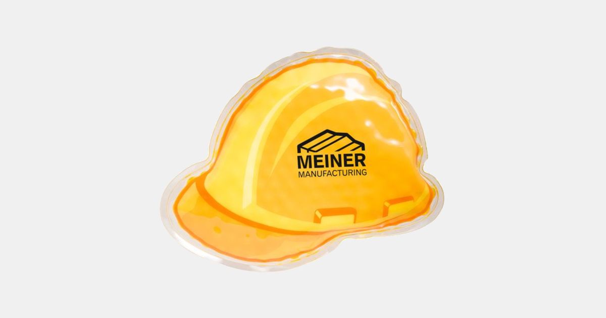 Custom Printed Hard Hat Hot/Cold Pack with your logo | MiniThrowBalls.com